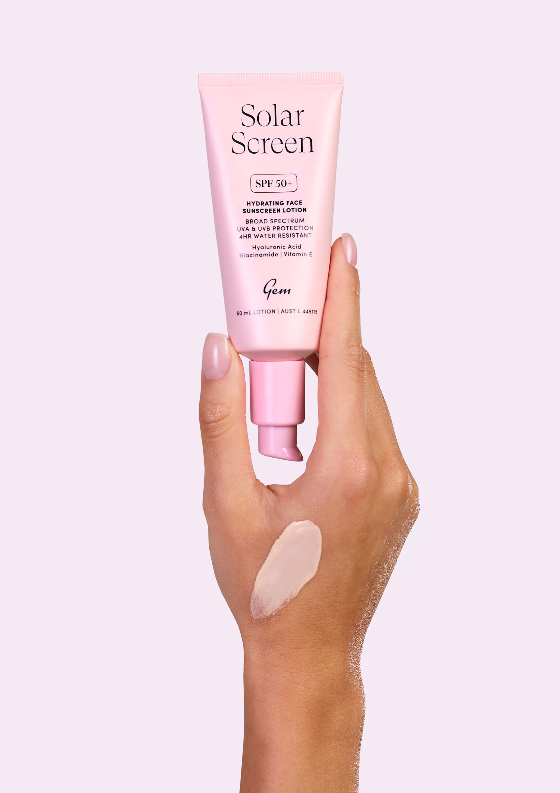 Solar Screen SPF 50+ Hydrating Face Sunscreen Lotion – Gem AU