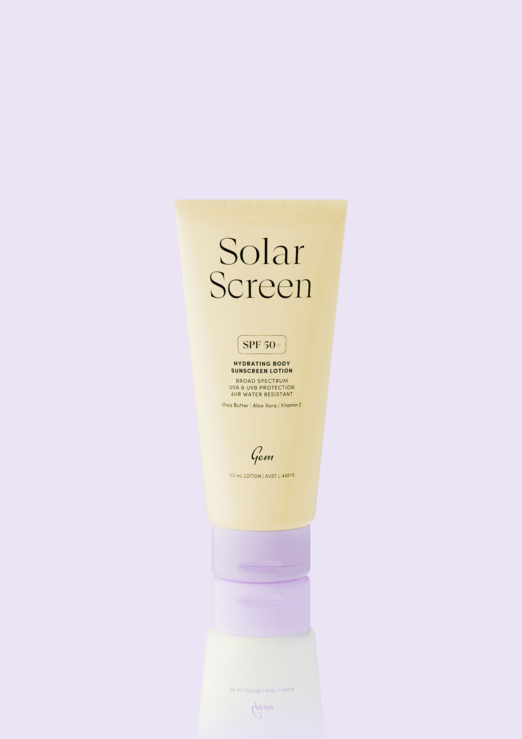 Solar Screen SPF 50+ Hydrating Body Sunscreen Lotion 150mL – Gem AU