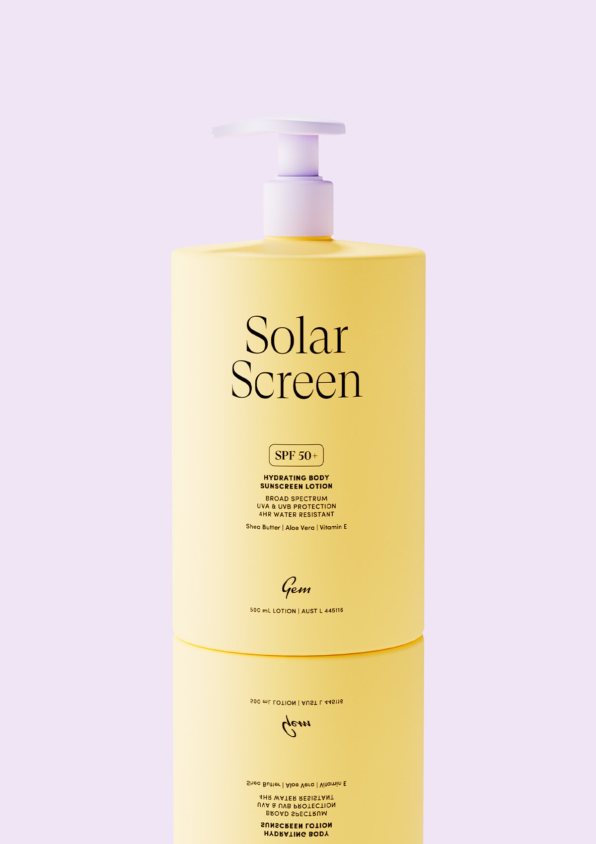 Solar Screen SPF 50+ Hydrating Body Sunscreen Lotion 500mL – Gem AU